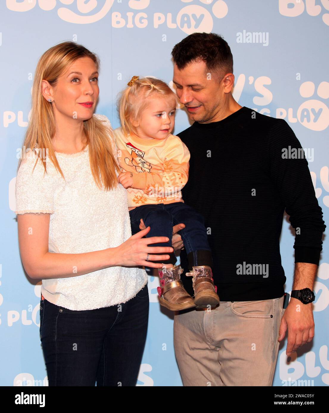 London, UK. Rachel Riley and Pasha Kovalev at Bluey’s Big Play gala ...