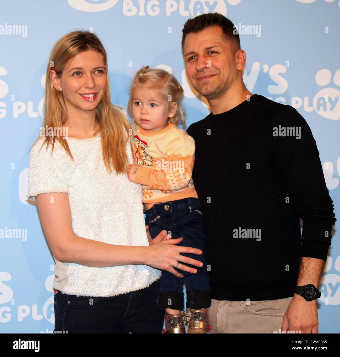 London, UK. Rachel Riley and Pasha Kovalev at Bluey’s Big Play gala ...