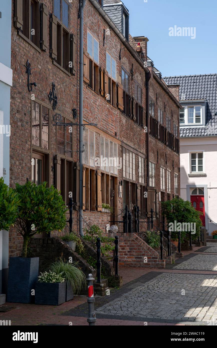 The old town centre of Moers, on the Lower Rhine, Haagstraße, NRW ...