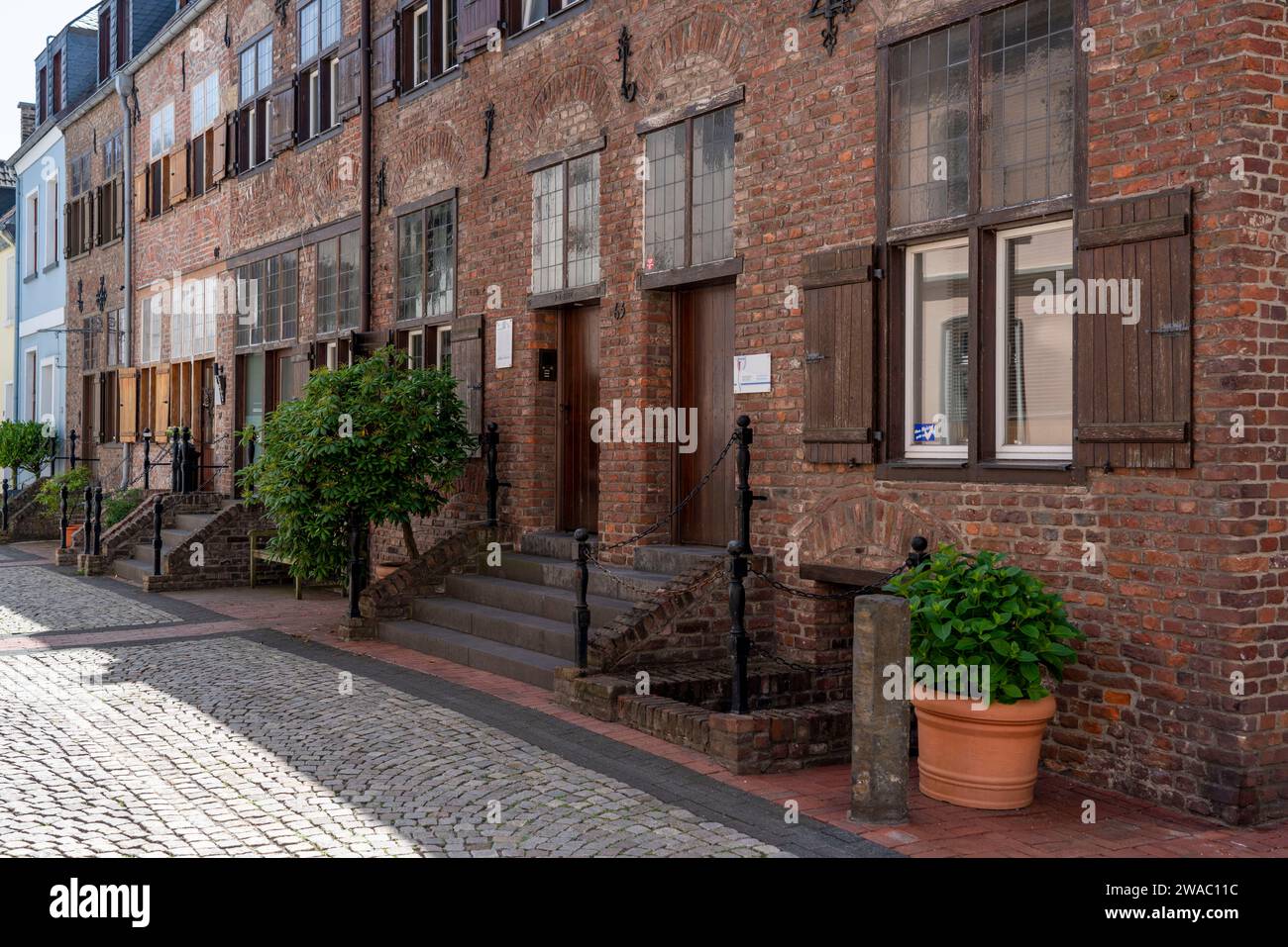 The old town centre of Moers, on the Lower Rhine, Haagstraße, NRW ...