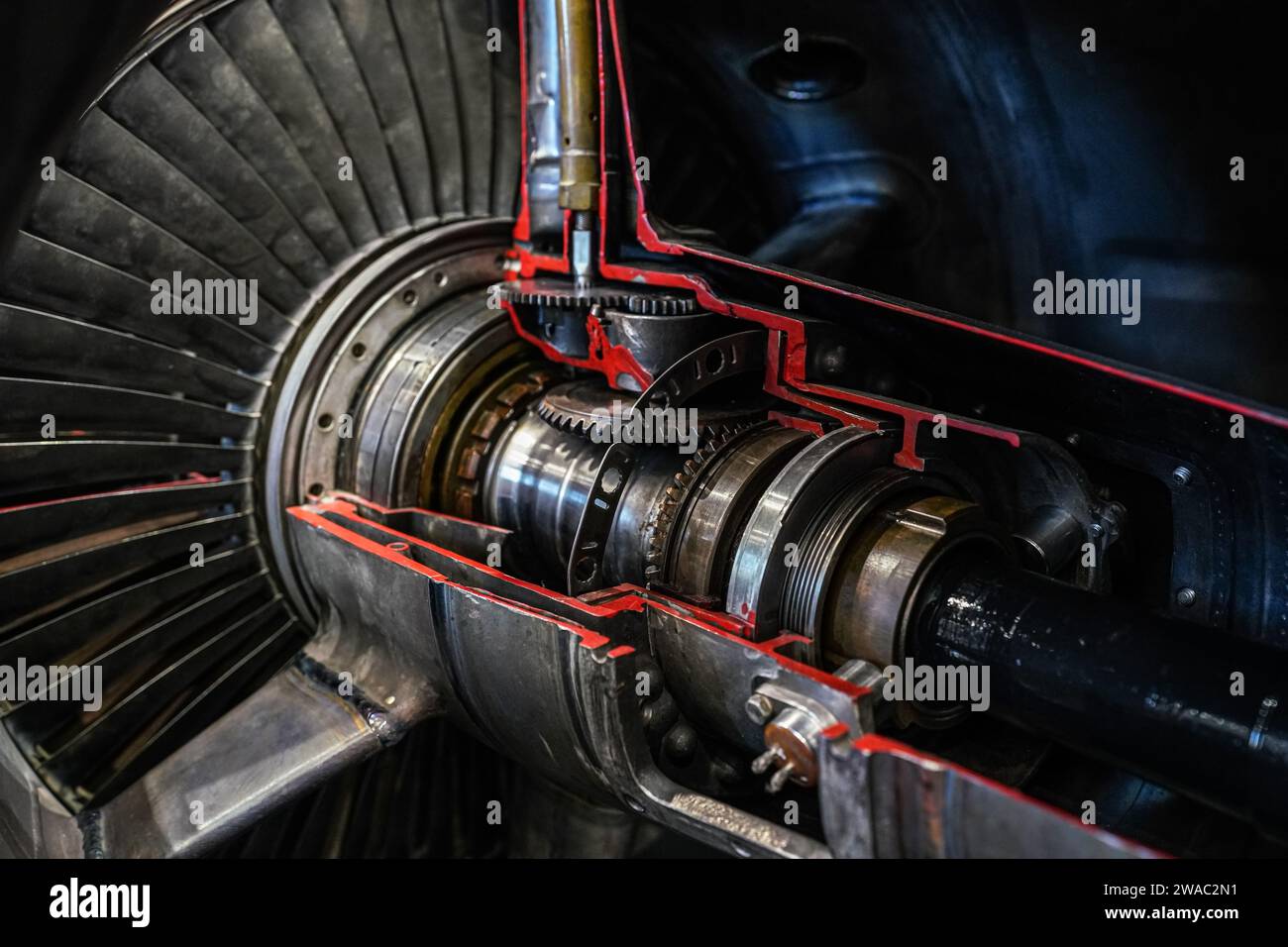 Older Russian helicopter from 80s era motor turboshaft or engine cut ...