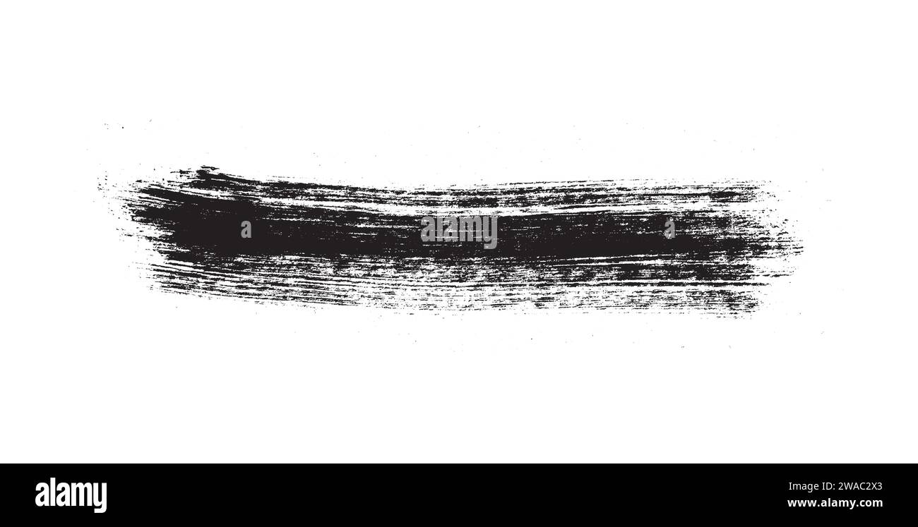 Black dried paint splattered in dirty style. Isolated black ink ...