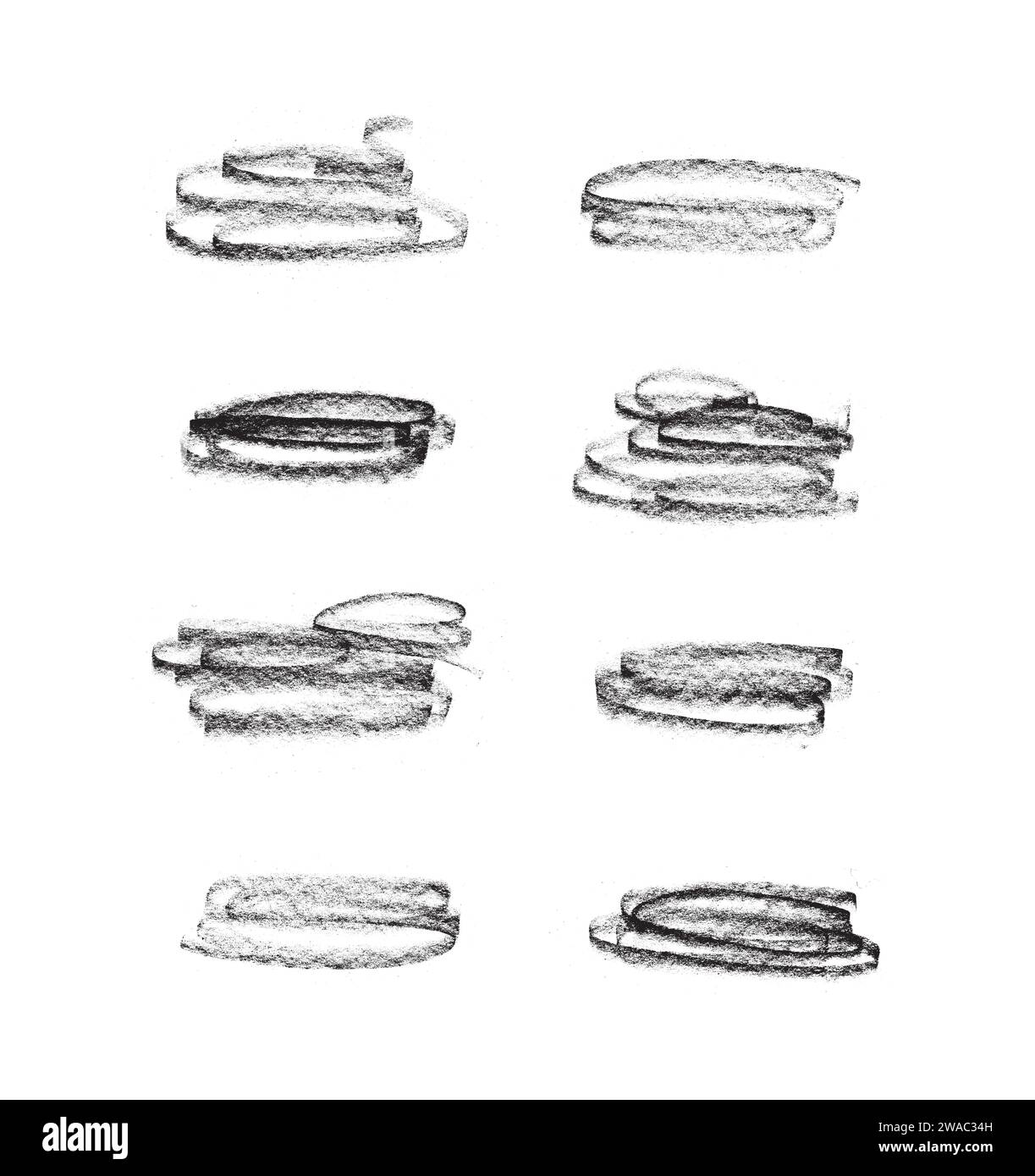 Black dried paint splattered in dirty style. Isolated black ink ...