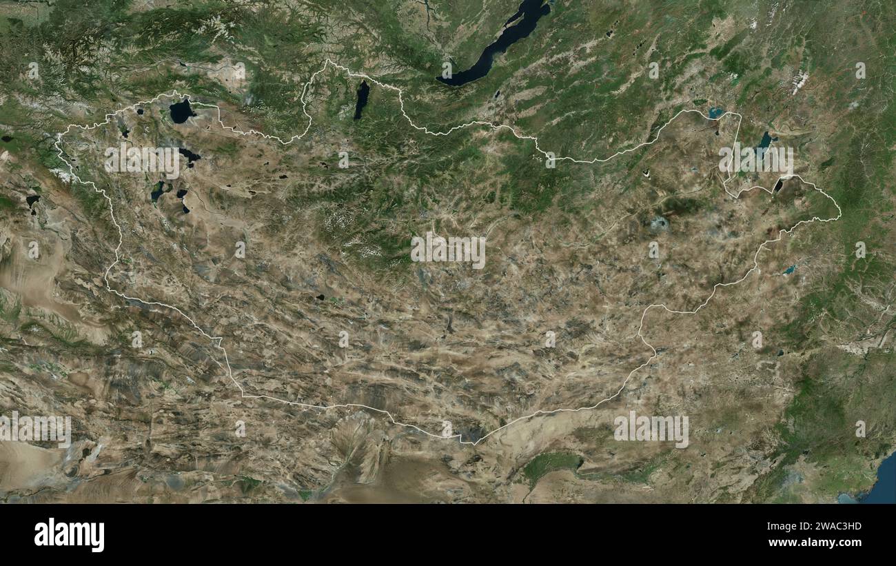 Mongolia outlined on a high resolution satellite map Stock Photo - Alamy