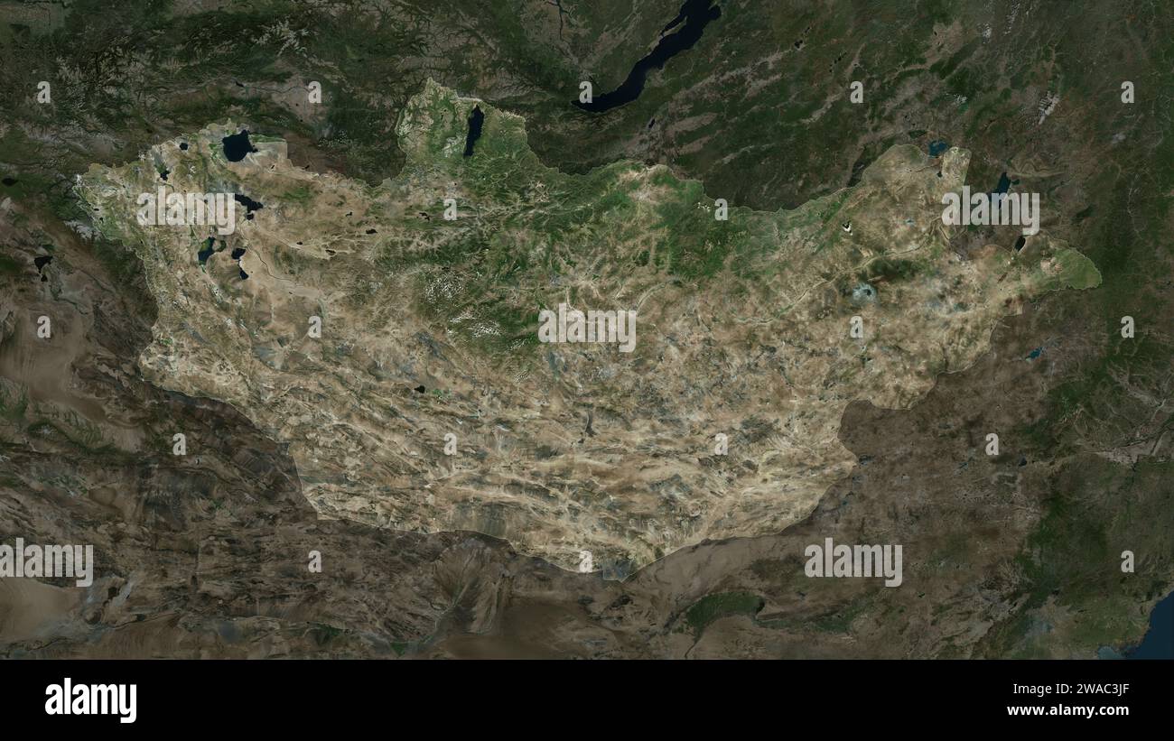 Mongolia highlighted on a high resolution satellite map Stock Photo - Alamy
