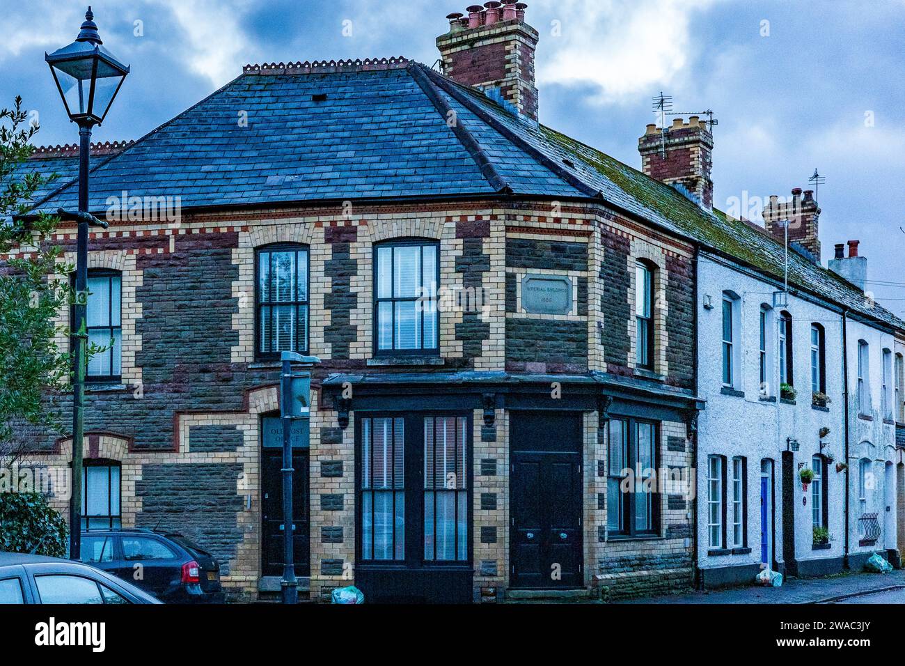 Edwardian terraced houses on the corner of Imperial Row, Llandaff ...