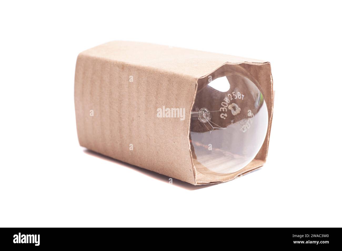 light bulb in cardboard box isolated on white background Stock Photo ...
