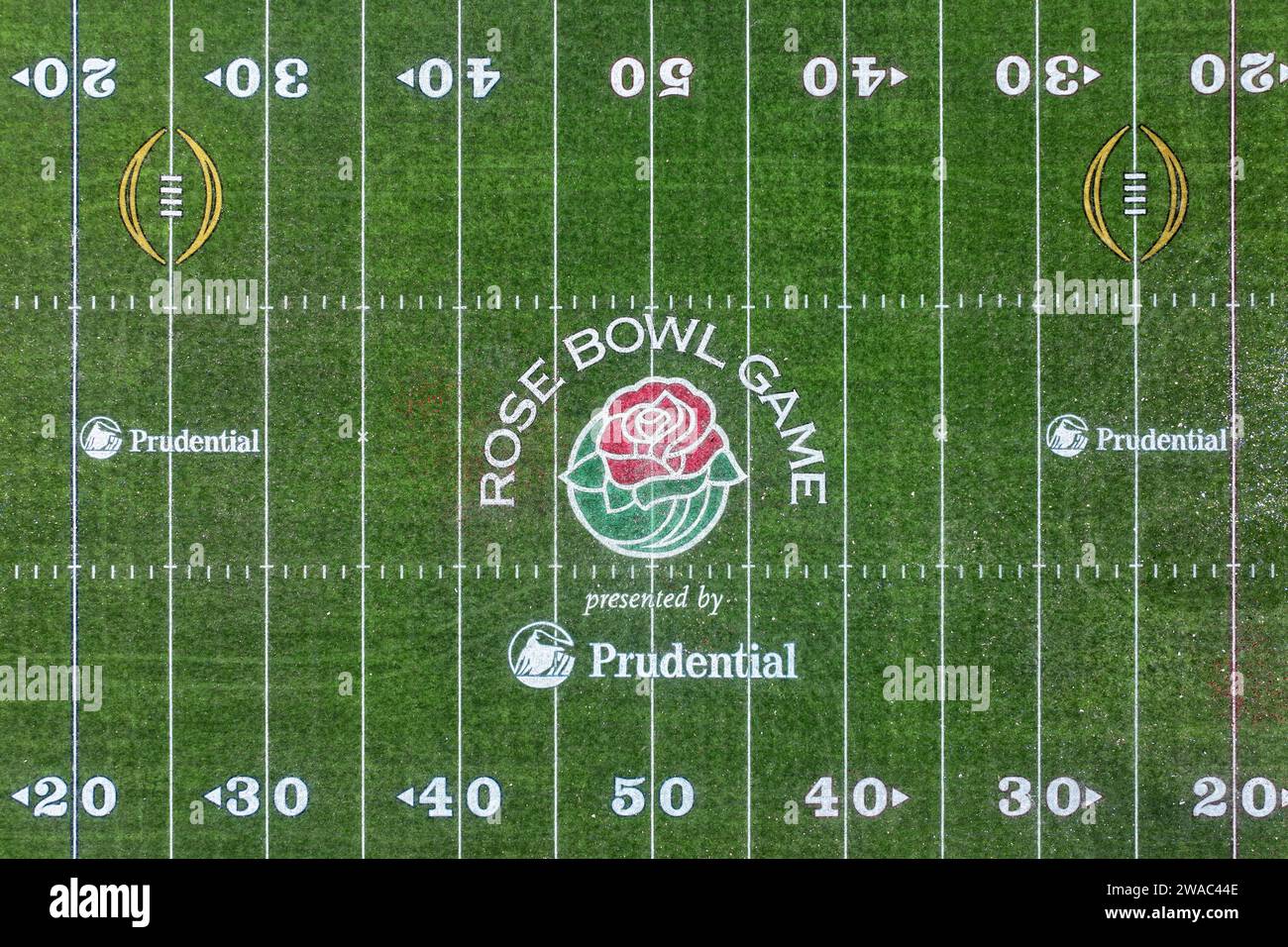 The Rose Bowl Stadium Football field with Rose Bowl Game presented by ...