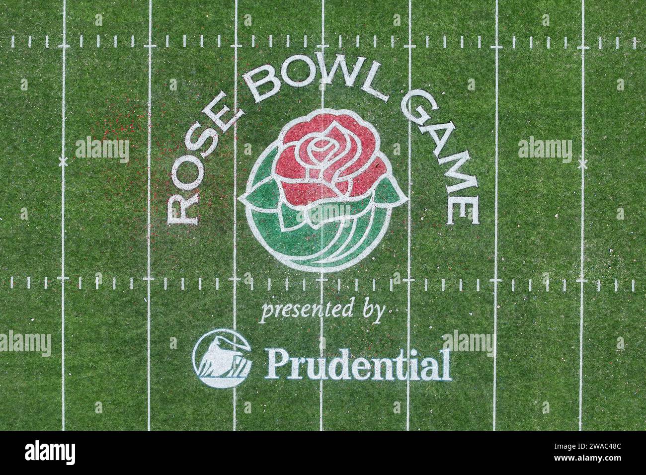 The Rose Bowl Stadium Football field with Rose Bowl Game presented by ...