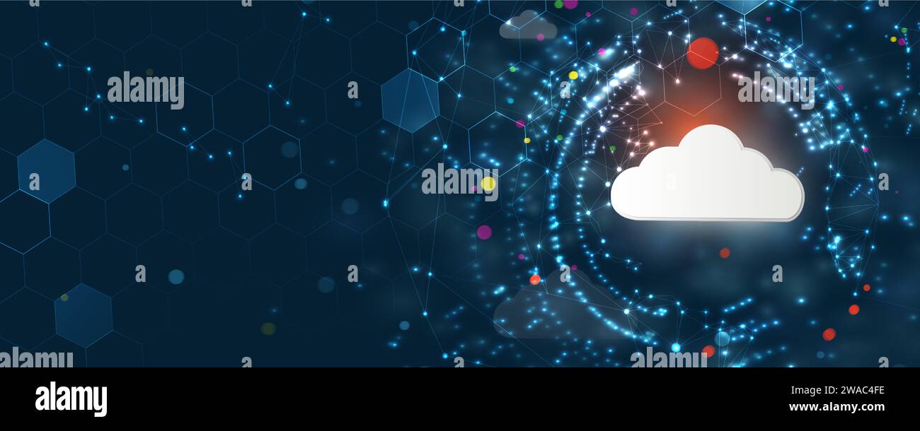 Modern cloud technology. Integrated digital web concept background ...