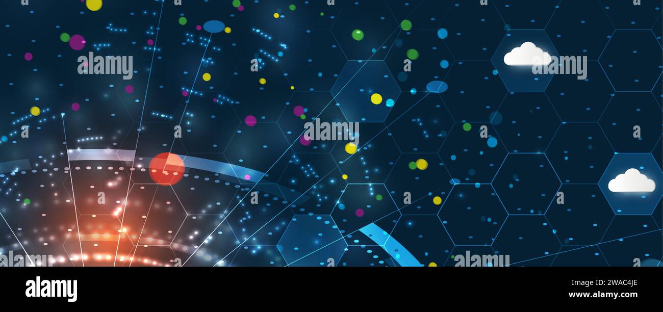 Modern cloud technology. Integrated digital web concept background ...