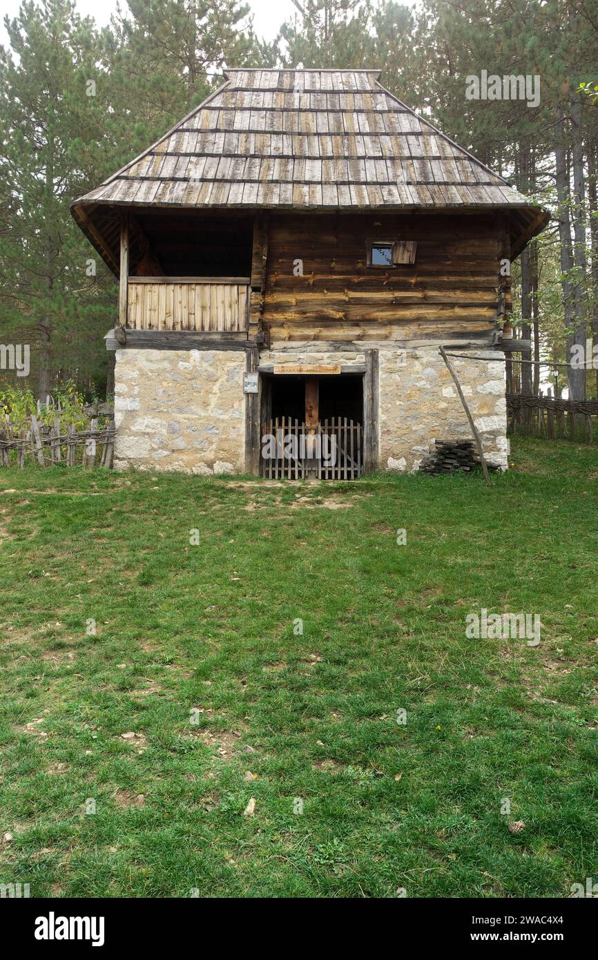 traditional serbian cottage with porch in Open-Air Museum Old Village ...