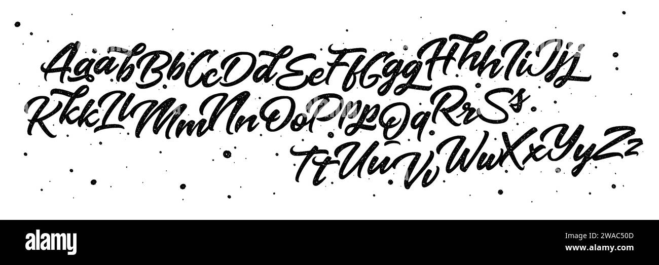 Vector Hand Drawn Alphabet. Brush Paint Letters Stock Vector Image ...