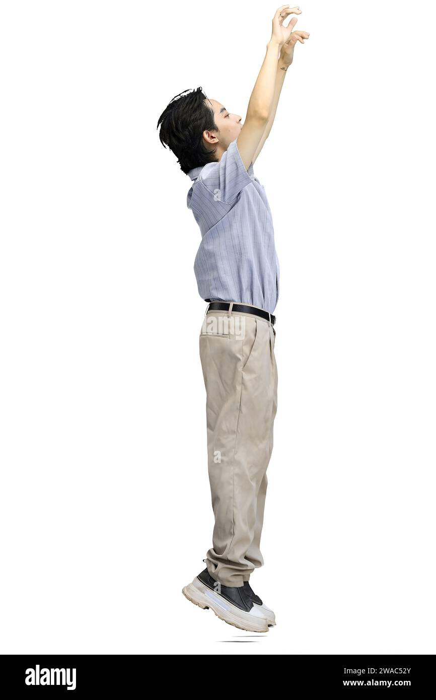 Businessman waving arms on white hi-res stock photography and images ...