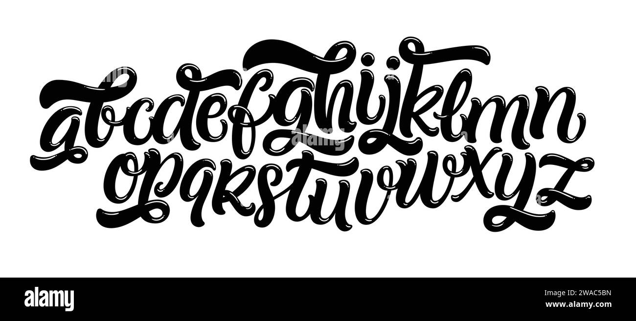 Lettering font isolated on white background. Texture alphabet. Vector ...