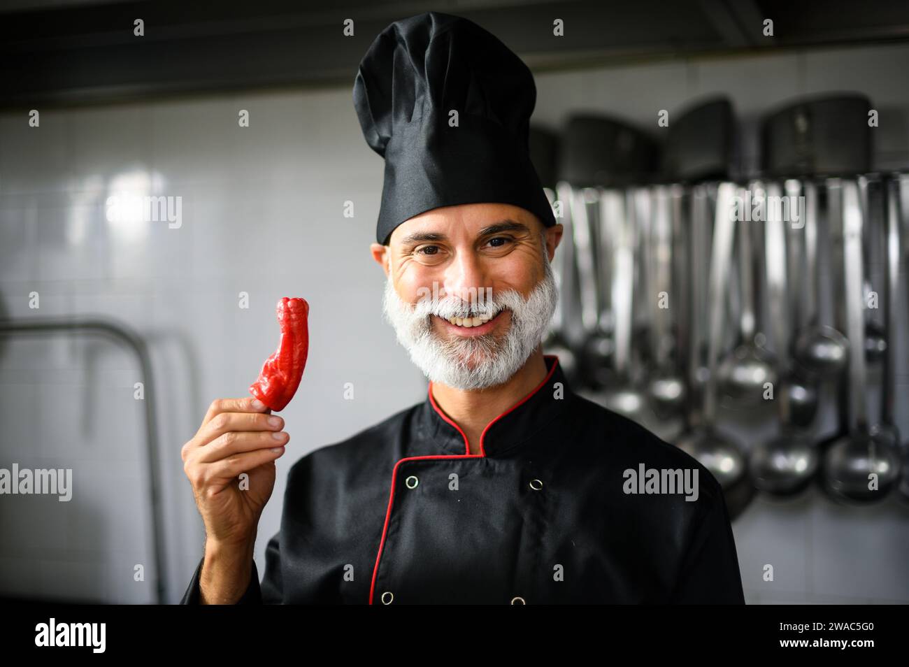 Male chef presenting food hi-res stock photography and images - Alamy
