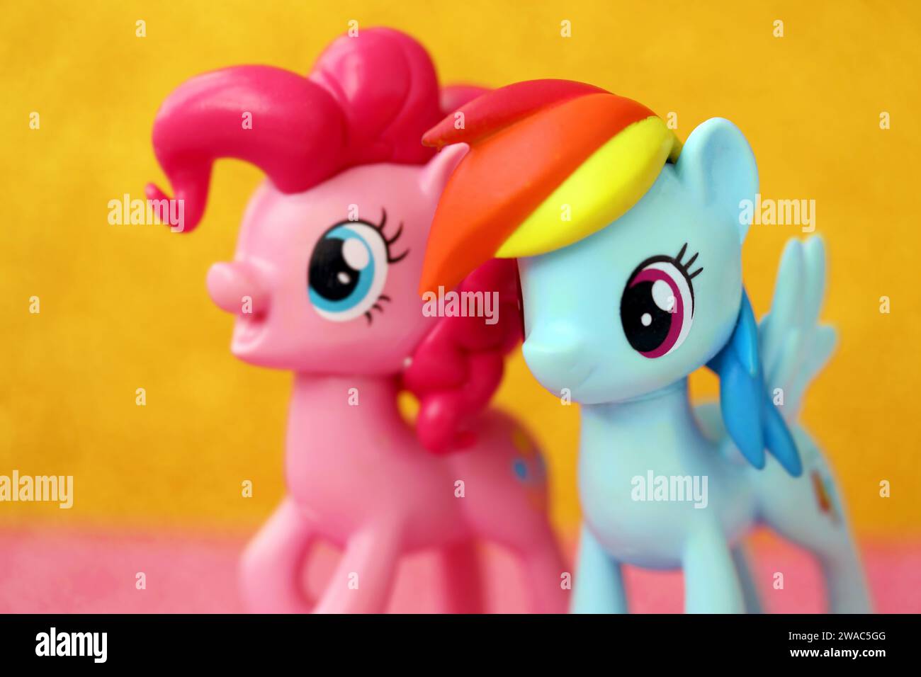 TERNOPIL, UKRAINE - JULY 7, 2023 Old toy with character from My Little ...