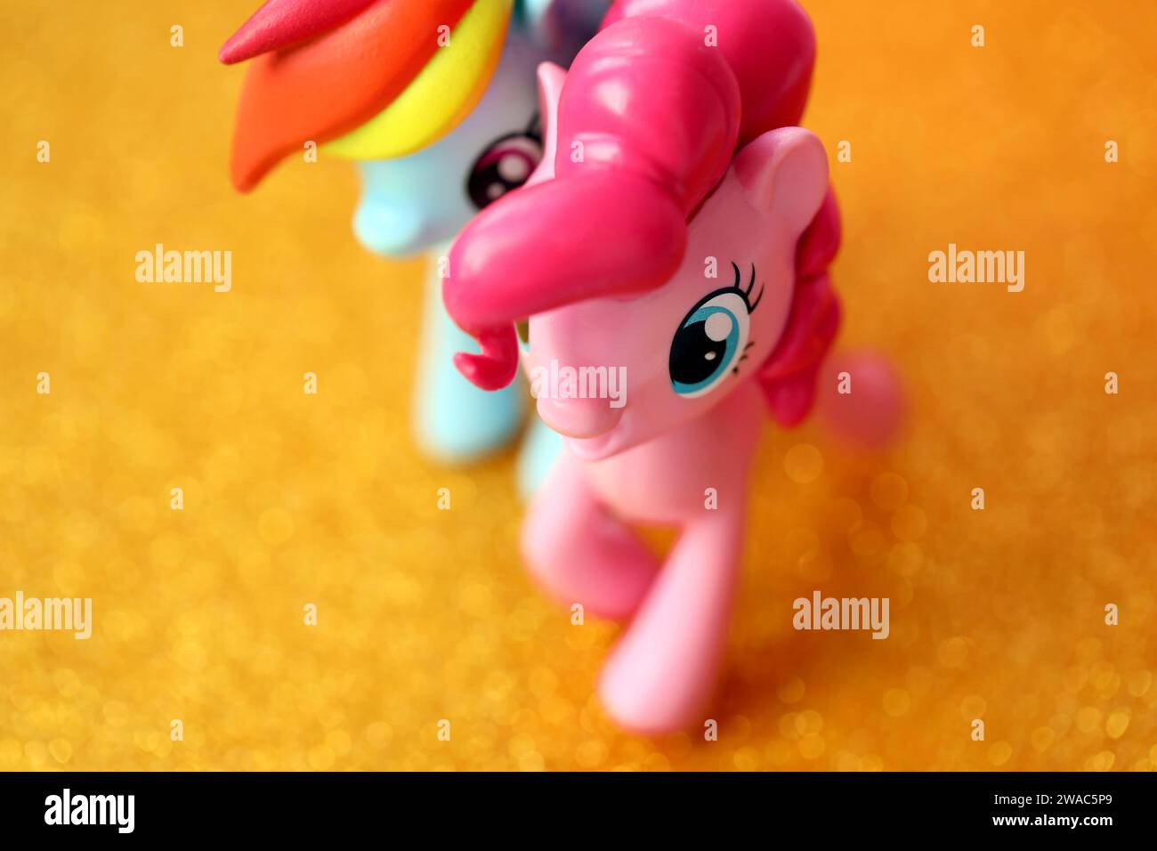 TERNOPIL, UKRAINE - JULY 7, 2023 Old toy with character from My Little ...