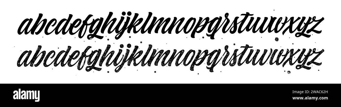 Vector Hand Drawn Alphabet. Brush Paint Letters Stock Vector Image ...