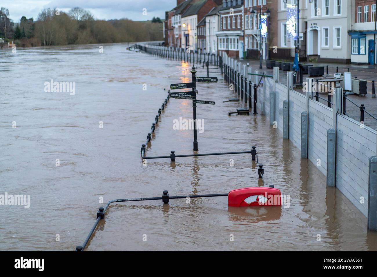 Bewdley, UK. 3rd January, 2024. UK weather: After many days of rainfall ...