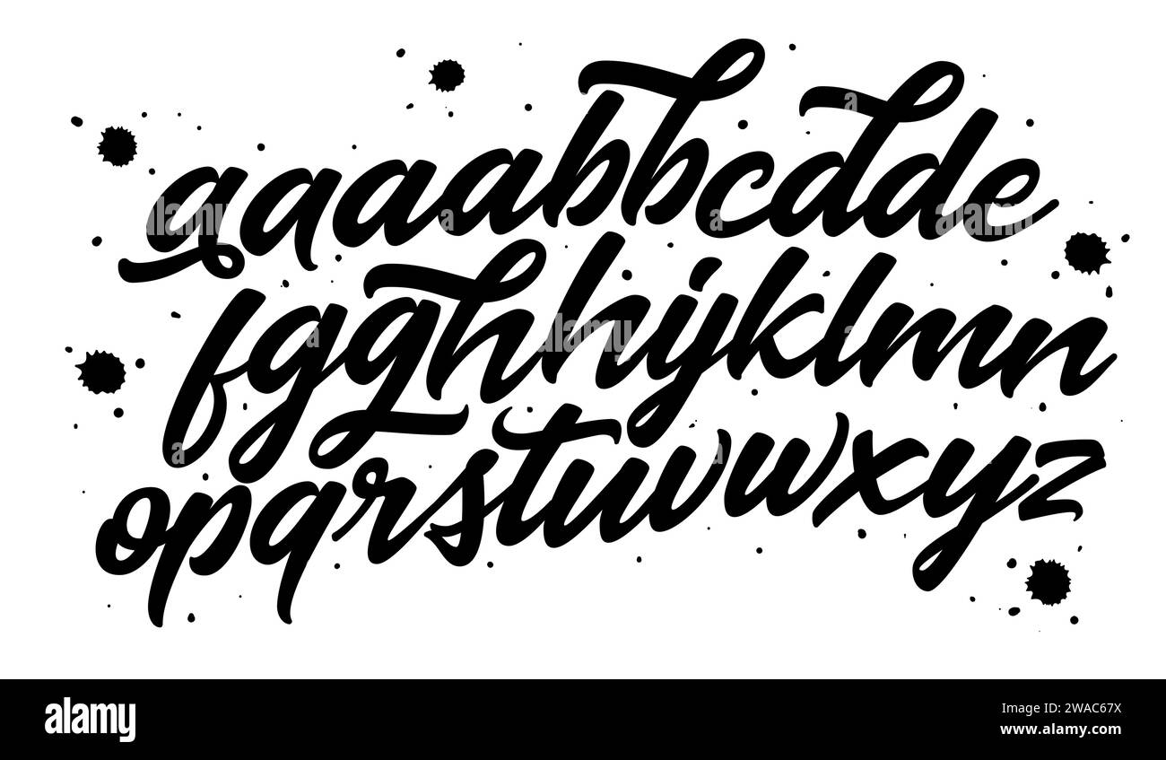 Vector Hand Drawn Alphabet. Brush Paint Letters Stock Vector Image ...