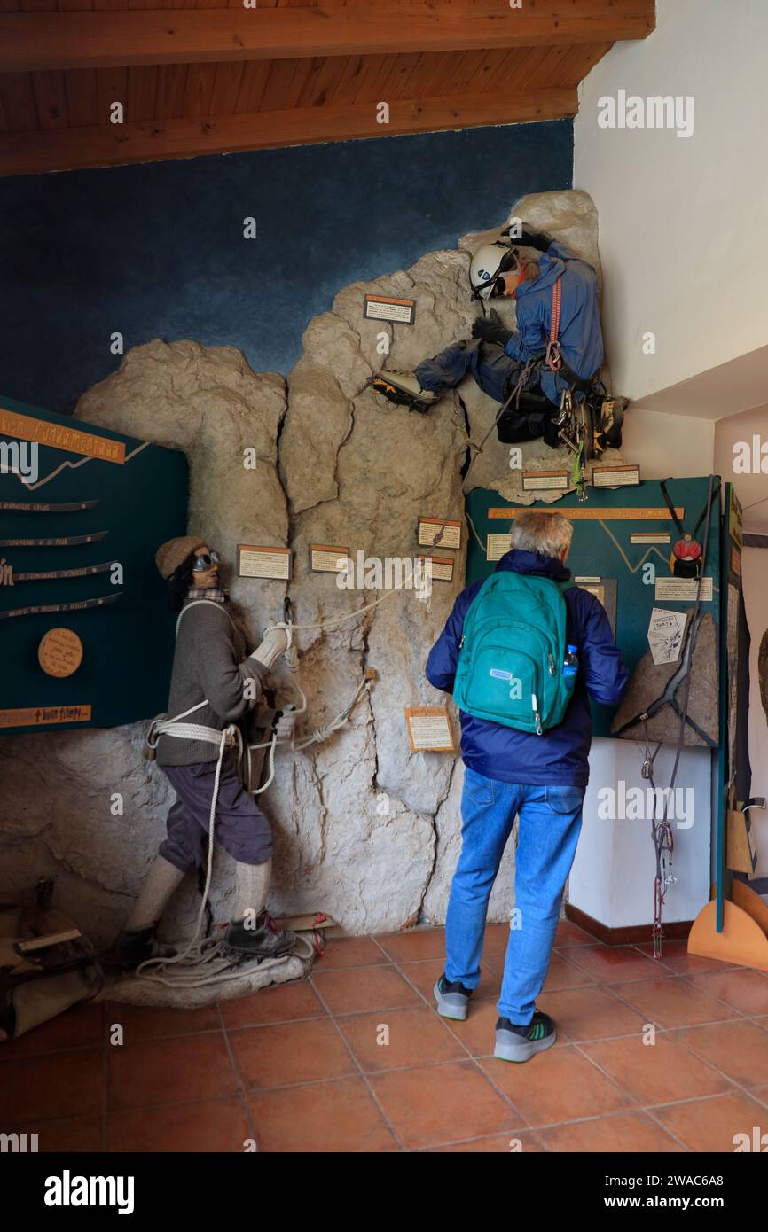 A visitor inside of Visitor Center of Los Glaciares National Park.El ...