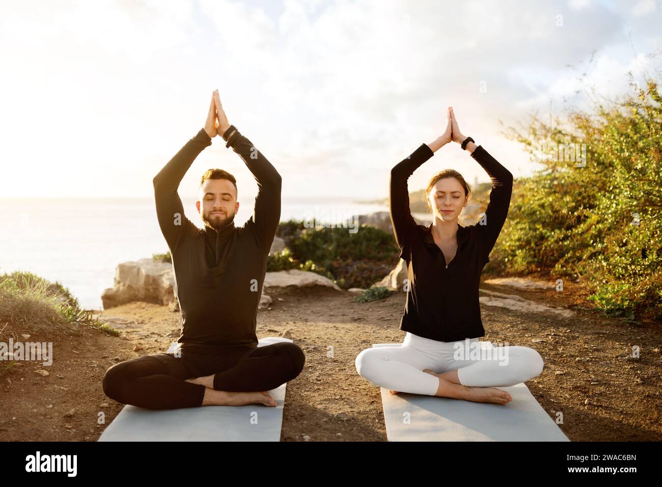 Man practicing mindfulness poses hi-res stock photography and images ...