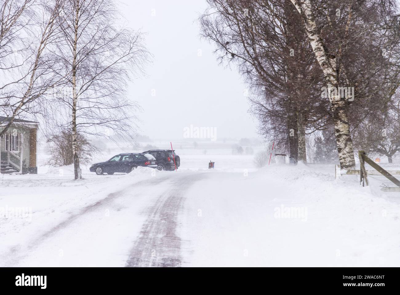 Seasonal weather, cold and snowy weather during a winter storm on ...