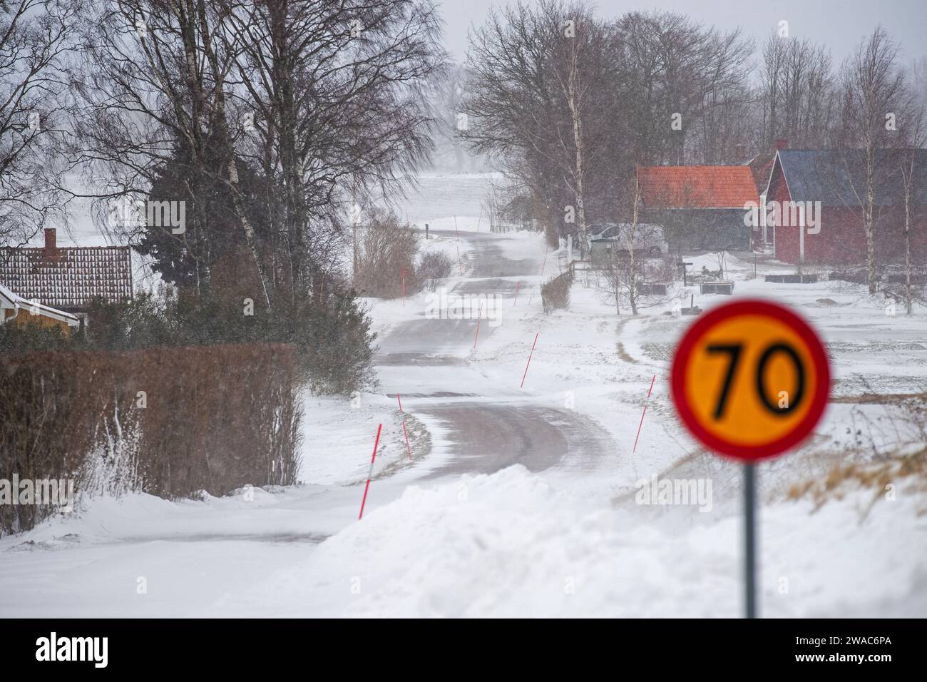 Seasonal weather, cold and snowy weather during a winter storm on ...
