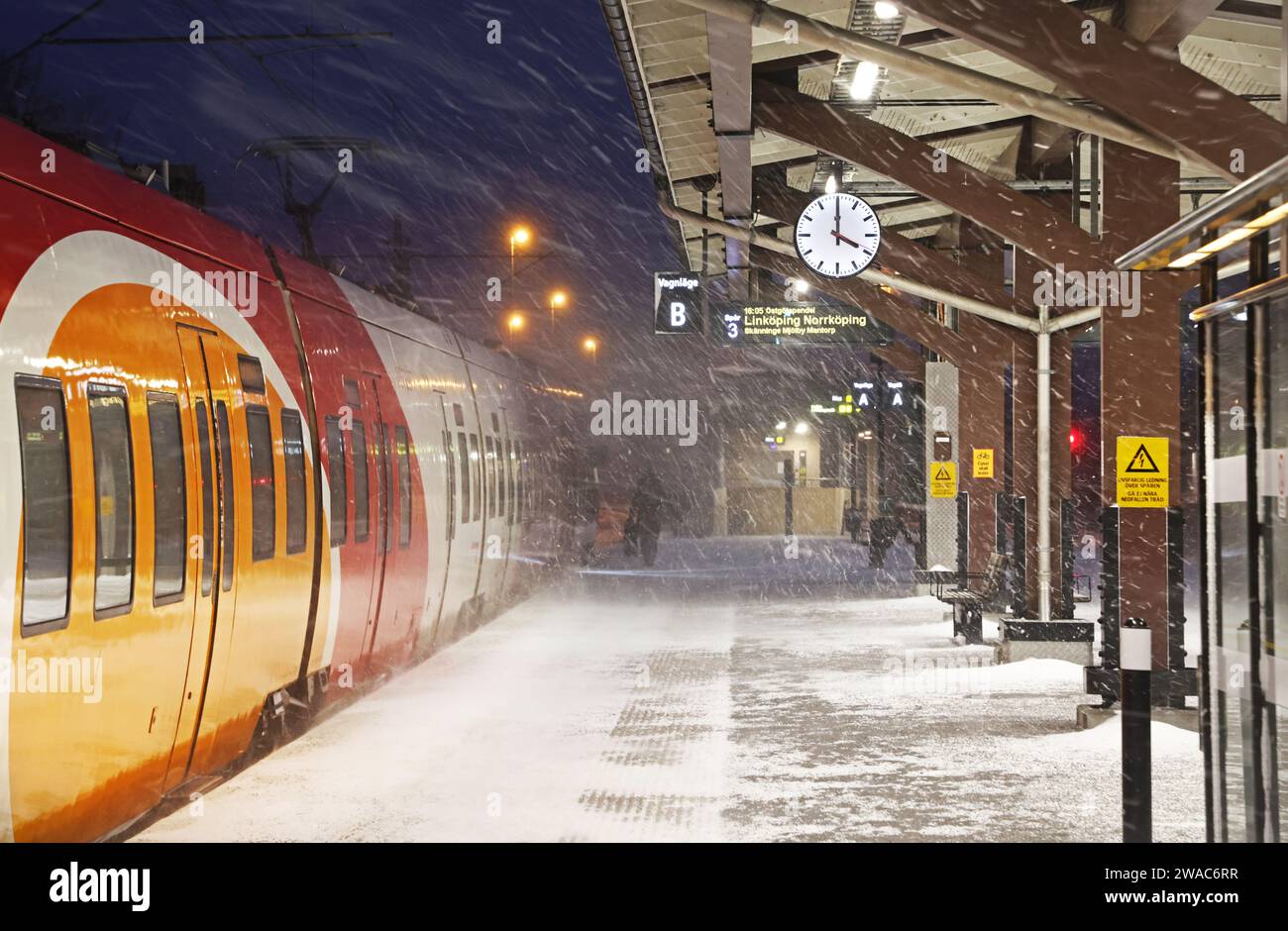 Seasonal weather, cold and snowy weather during a winter storm on ...