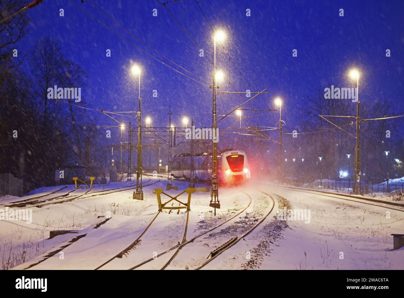 Seasonal weather, cold and snowy weather during a winter storm on ...