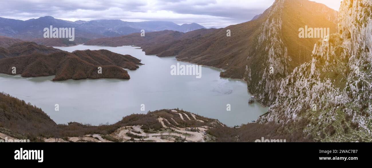 Stunning panoramic photo of Lake Bovilla near Tirana, Albania ...