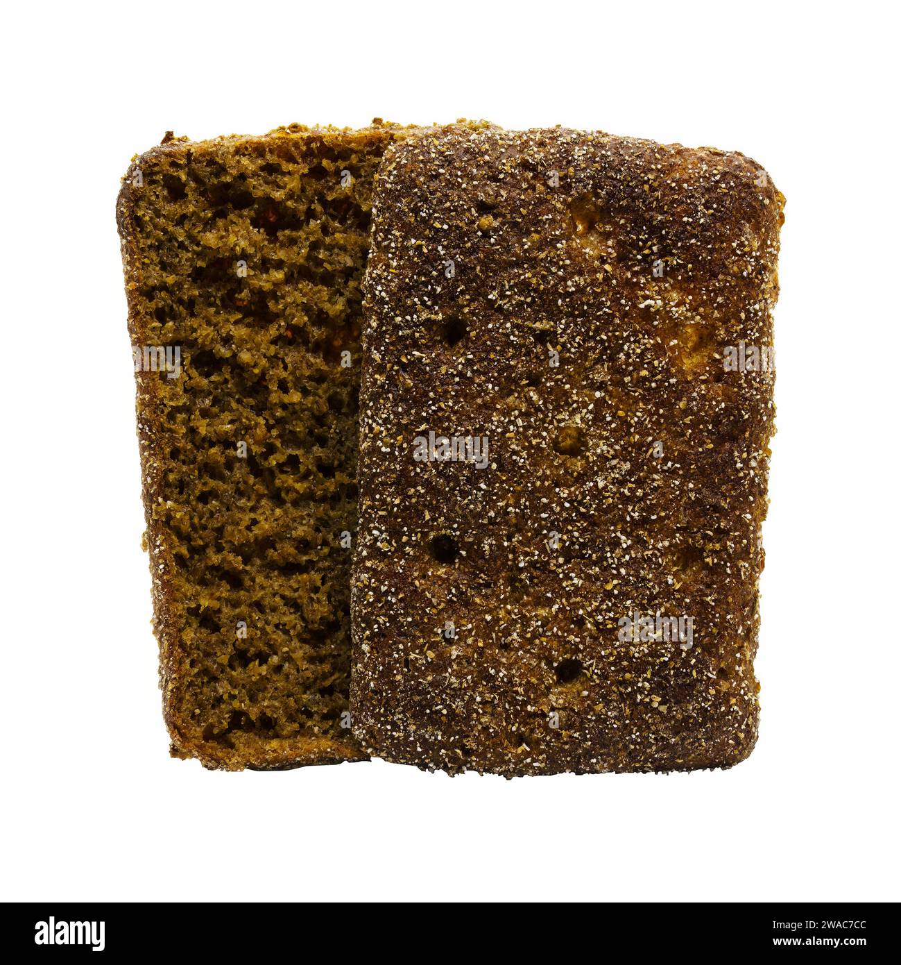 Two pieces of traditional Finnish rye bread Isolated on white ...
