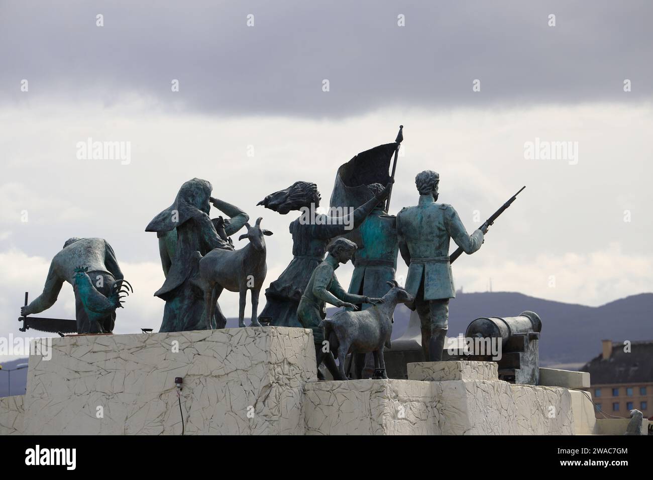 Goleta Ancud Schooner Monument and Fountain in Punta Arenas, Chile ...