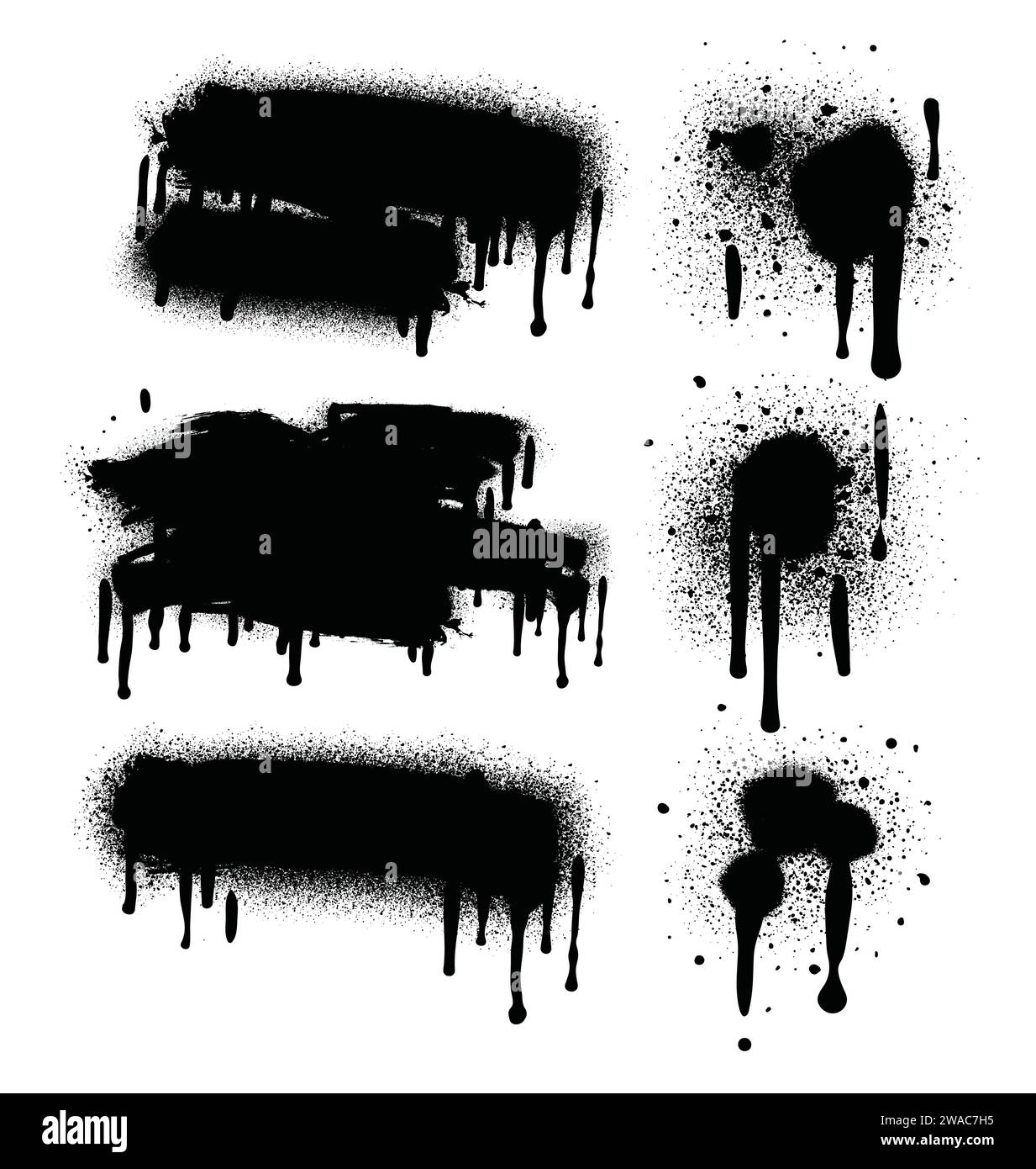 Spray Paint Abstract Vector Elements isolated on White Background ...