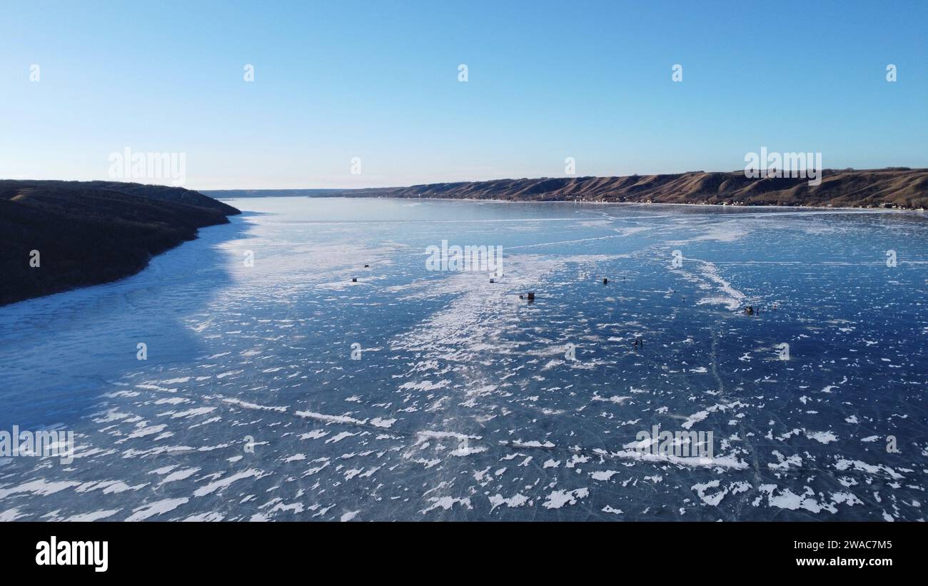Ice Fishing - Pasqua Lake Saskatchewan Stock Photo - Alamy
