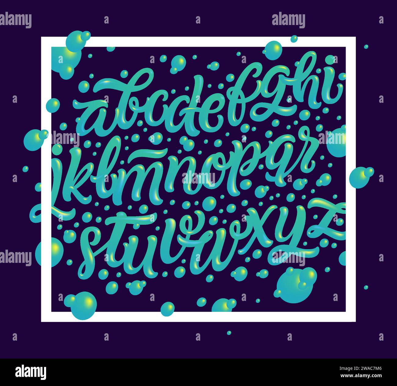 Vector alphabet in trendy bright gradient colors with abstract fluid ...