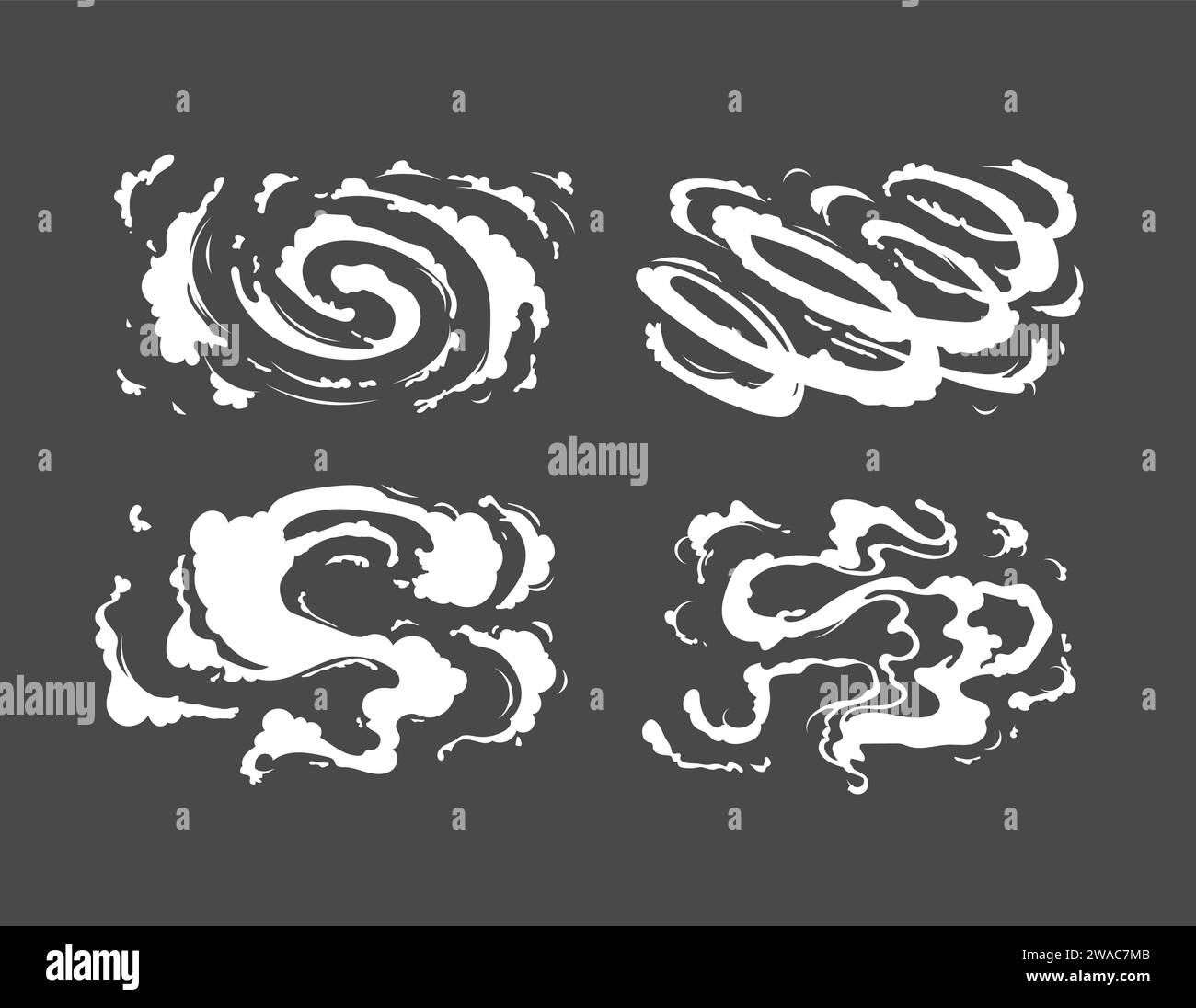 Vector smoke set effects template. Cartoon steam clouds, mist, puff ...