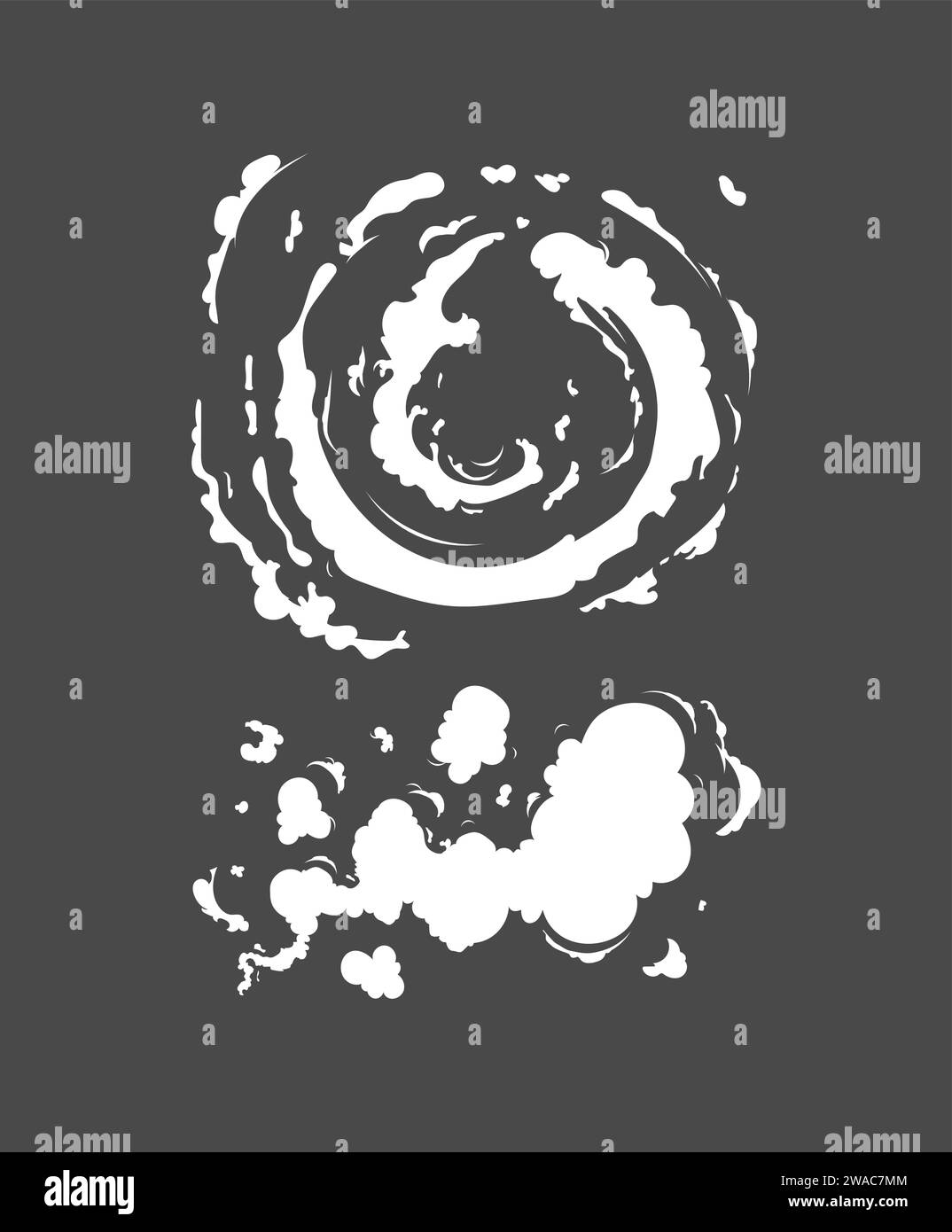 Vector smoke set effects template. Cartoon steam clouds, mist, puff ...