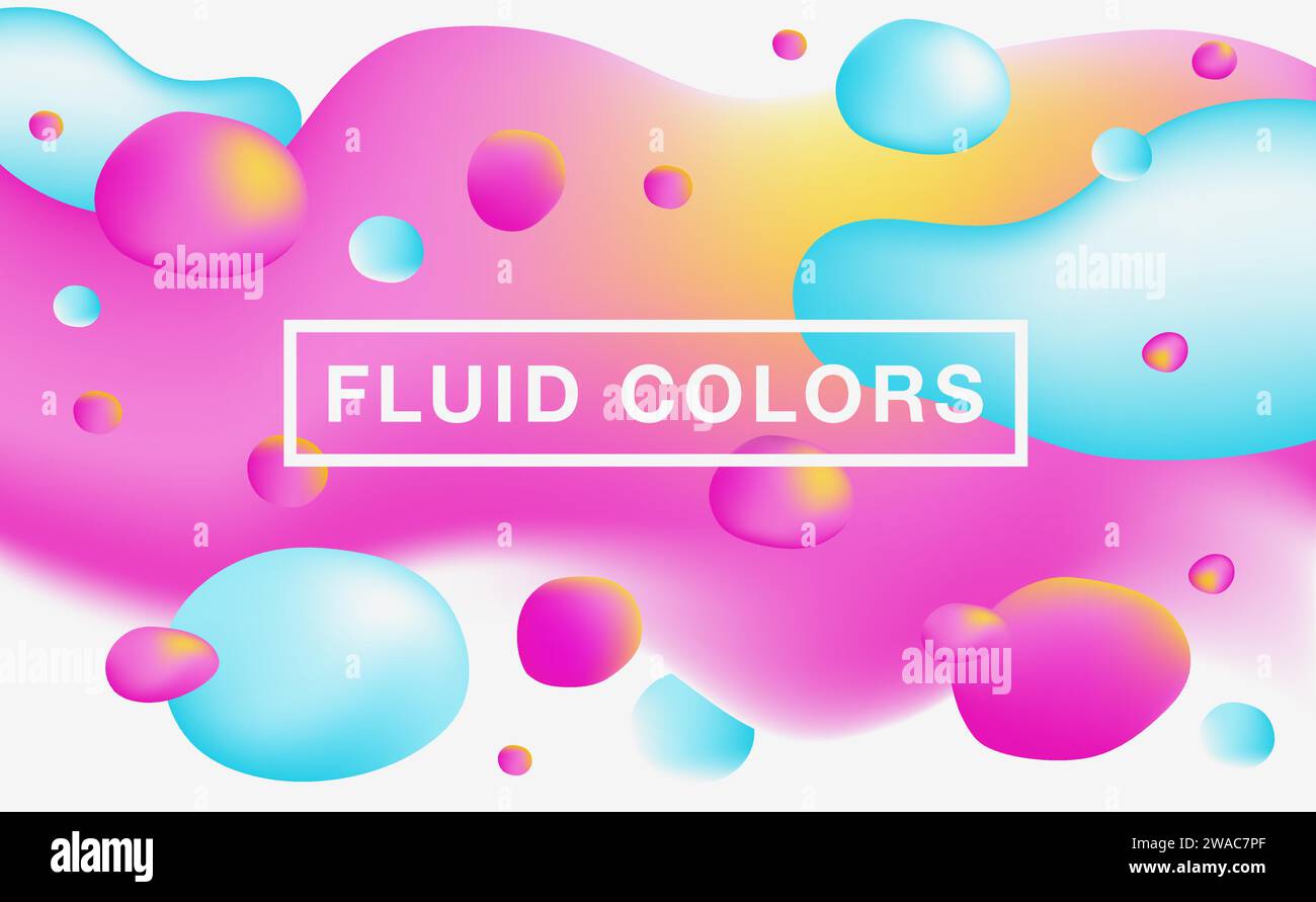 Fluid colors. Creative gradient illustrations. Abstract Liquid color ...