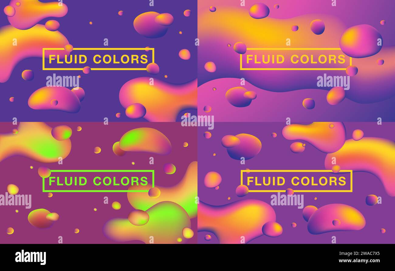 Fluid colors. Creative gradient illustrations. Abstract Liquid color ...