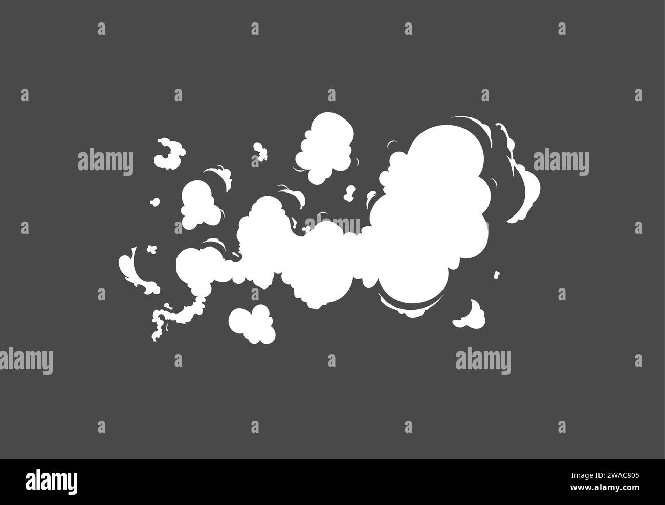 Vector smoke set effects template. Cartoon steam clouds, mist, puff ...