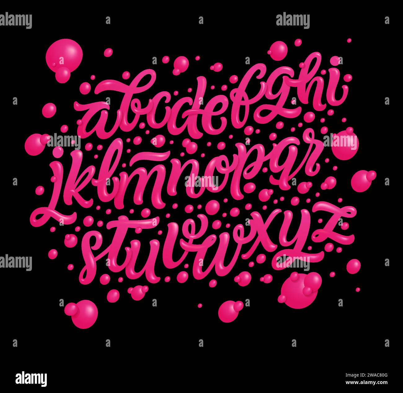 Vector alphabet in trendy bright gradient colors with abstract fluid ...