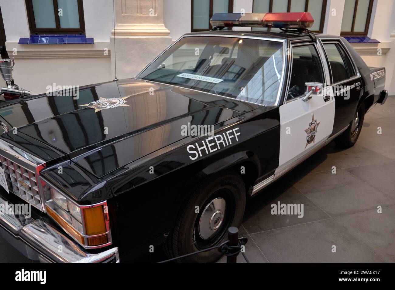 Old Ford sherrif car at automobile museum of Málaga, Spain Stock Photo ...