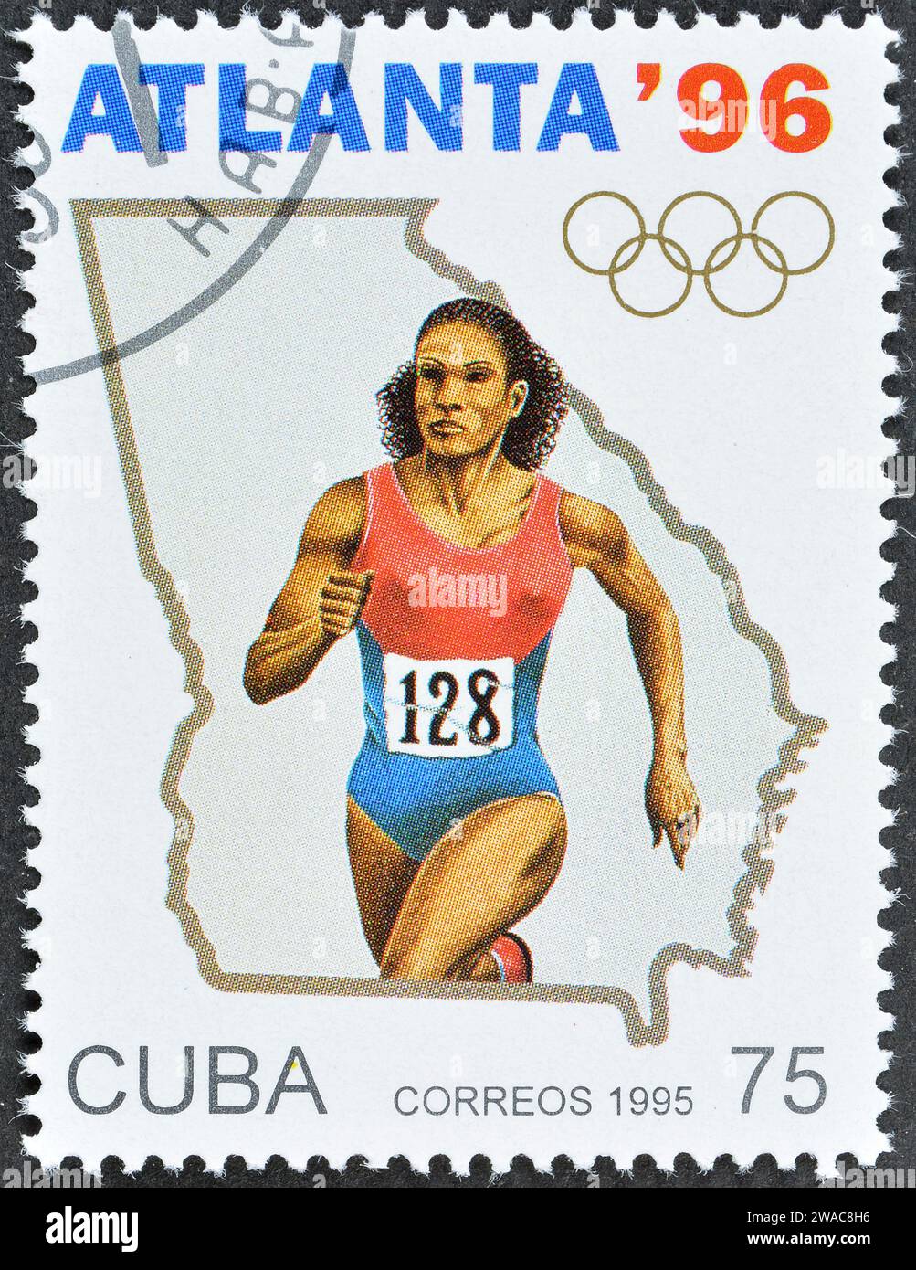 Cancelled postage stamp printed by Cuba, that shows Running, Summer ...