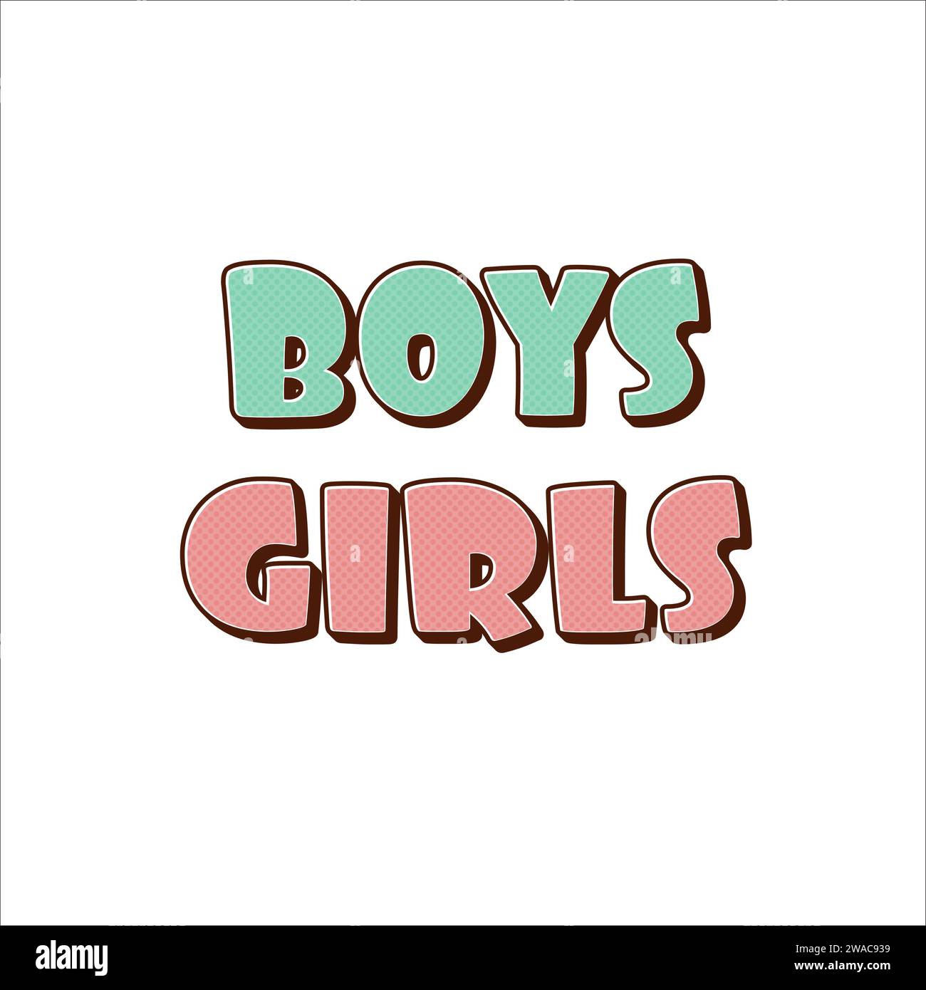 Boys and Girls beautiful lettering wording template for typography ...