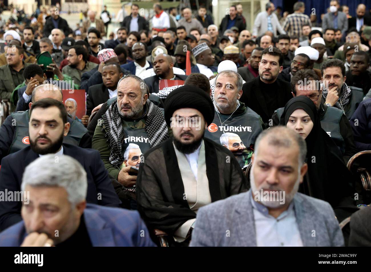 Tehran, Iran. 3rd Jan, 2024. People attend a commemoration ceremony ...