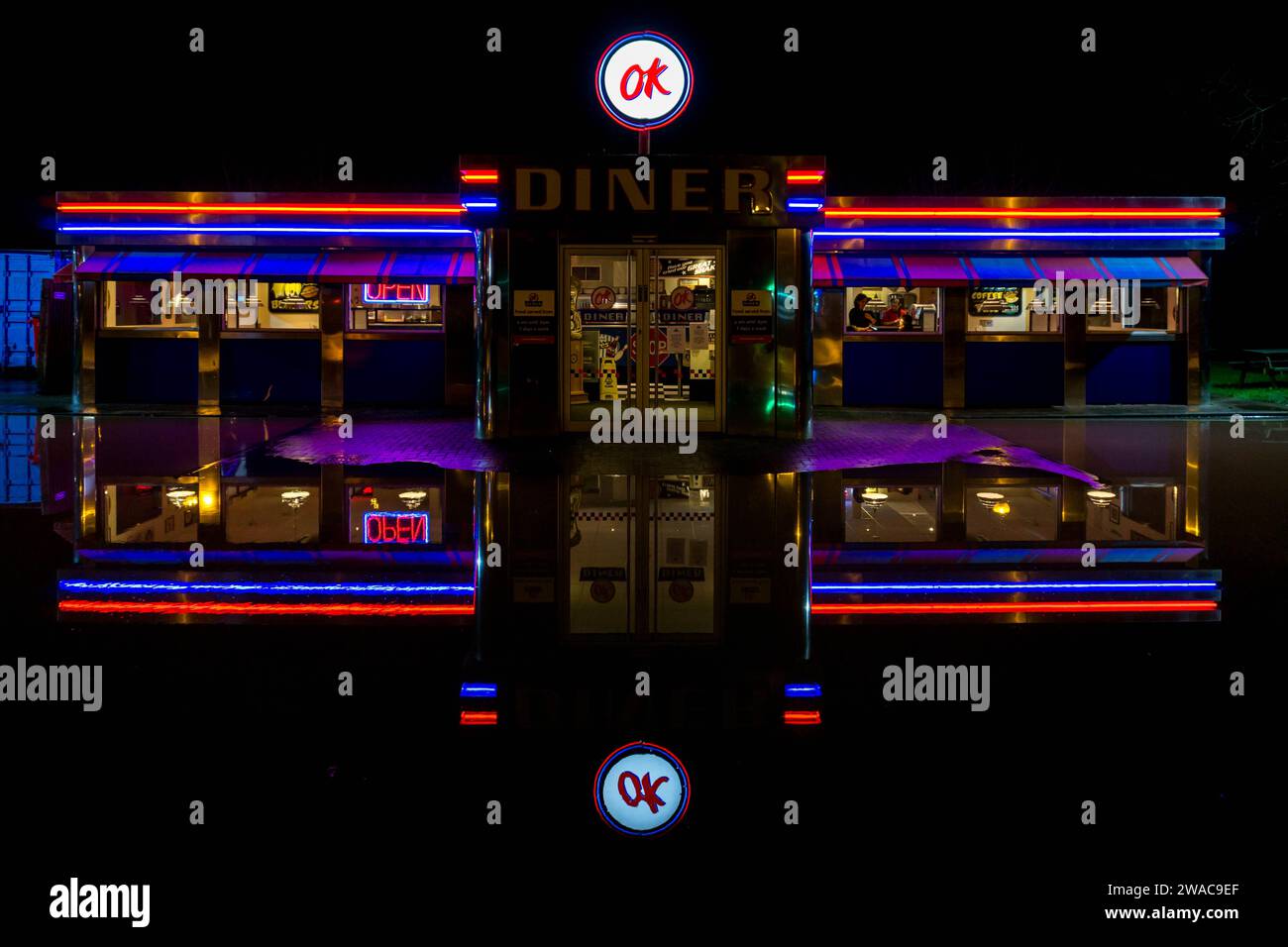 LEOMINSTER - JANUARY 03: The OK Diner in Leominster, Herefordshire is ...