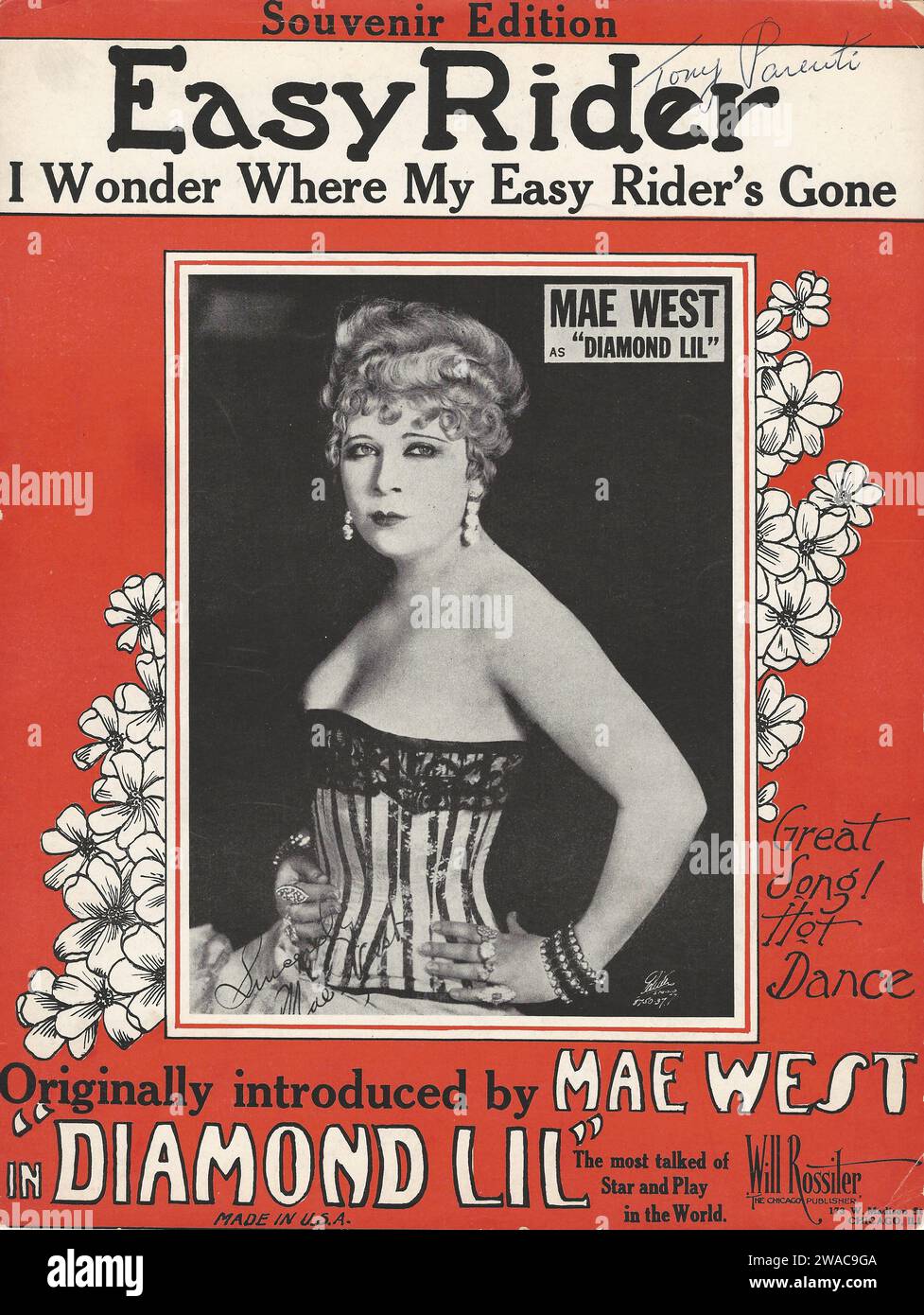 'Easy Rider" "Diamond Lil" Mae West 1928 Musical Sheet Music Cover ...