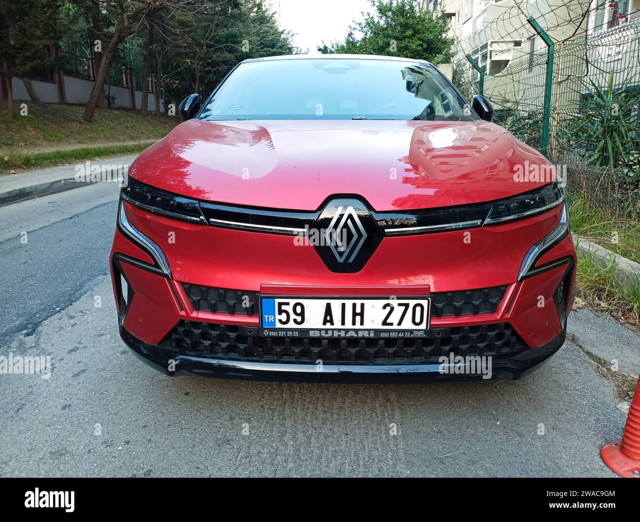 Istanbul, Turkey - December 31, 2023: A new red Renault Austral E-Tech ...